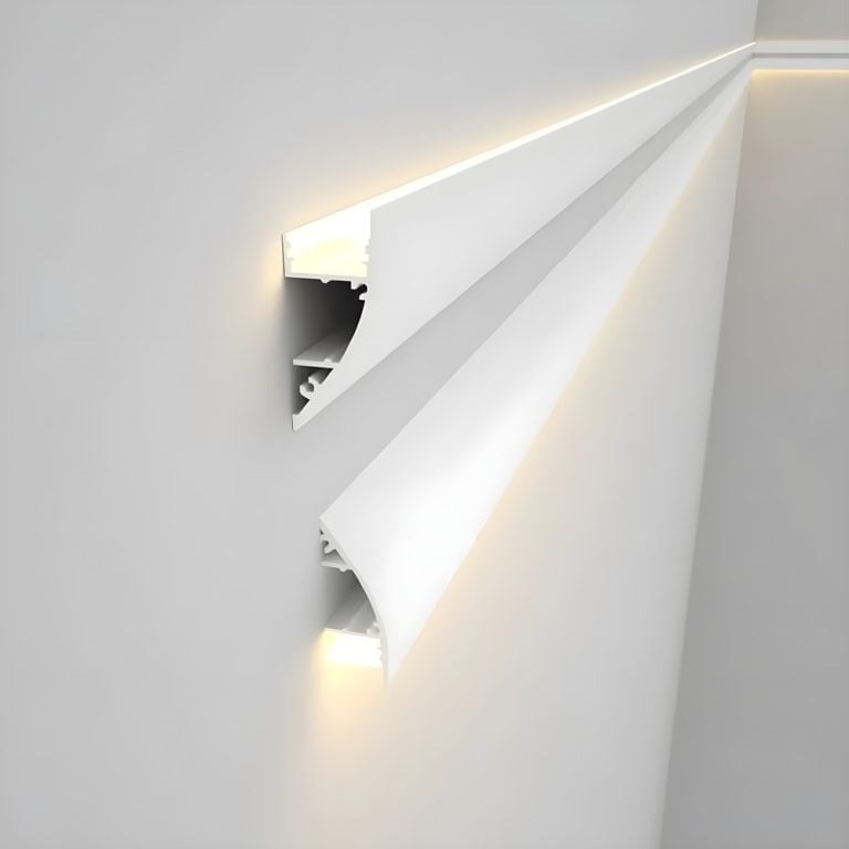 Double-Sided LED Cove Lighting Aluminum Profile, 2.71in Curved Ceiling ...